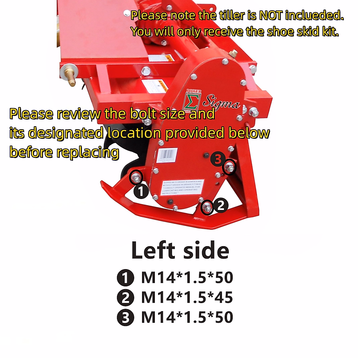 Right & Left Hand Skid Shoe Kit Replaces King Kutter 505057 505050 for Rural King Country Way Sigma 4FT 48” 5FT 60” 6FT 72” 7FT 84” Rotary Tiller for ASC Rotary Tiller 77709 77710 77711