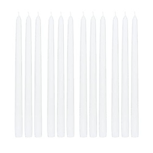 Zest Candle 12-Piece Taper Candles, 12-Inch, White