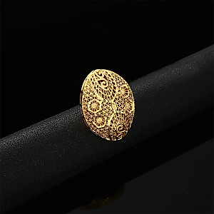 CB Gold Jewelry Dubai Golden Ring Engagement Adjustable Size Finger Ring for Ethiopian African Nigerian Design