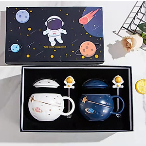 Portable Beverage Warmer Insulation Pad Mug Warmer Constant Temperature Mug Heating Pad Gravity Induction for Tea Tea Coffee Milk Glass Cup (Planet Space Dark Blue)