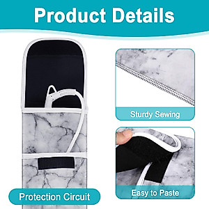 Shappy 2 Pieces Flat Iron Travel Case Heat Resistant Curling Iron Holder Cover Travel Sleeve Neoprene Straightener Holder and Silicone Hot Tools Flat Bag(Marble Style)