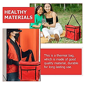 Insulated Food Delivery Bag Warmer: Large Water Resistant Hot Cold Grocery Carrying Case for Restaurant Catering Instacart Doordash Grubhub Postmate Red