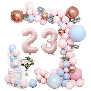 YFHVJTKO 40 Inch Number 12 Foil Balloons 12th Celebration Decorations for Happy 12th Birthday Party Wedding Bridal Shower Engagement Photo Shoot Anniversary Decoration, Number 12 Baby pink Balloon
