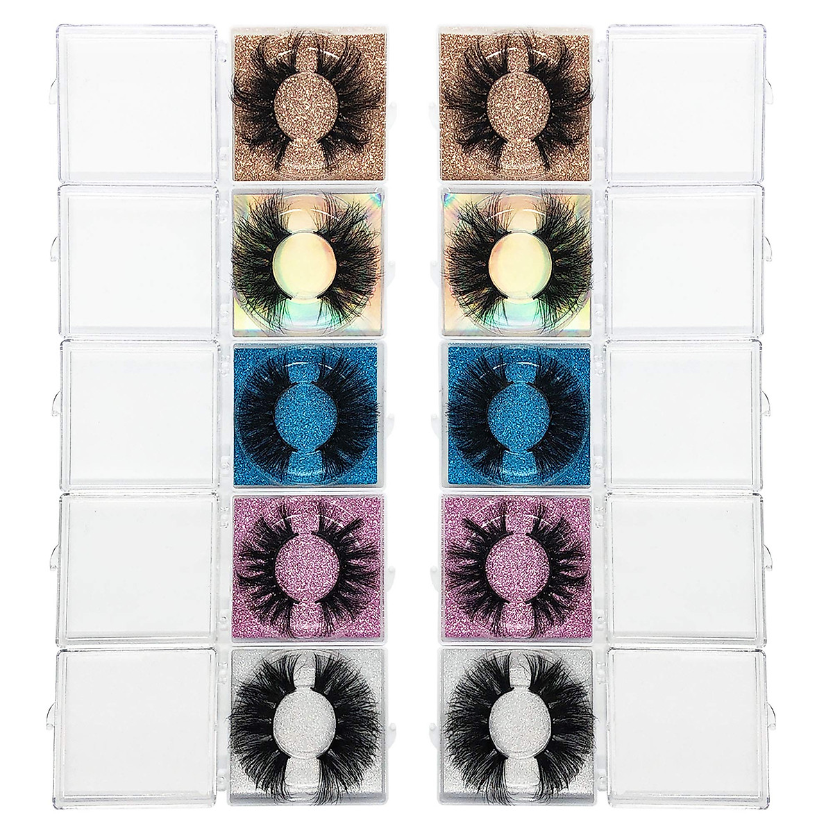 25MM Mink Eyelashes Wholesale Ninglash 10 Pack False Eyelashes, Christmas Gifts for Women Dramatic Real Mink EyeLashes, Thick HandMade Full Strip Lashes, Crueltyl Free Fluffy Lash, 3D Mink Lashes Bulk