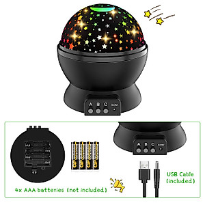 Star Projector Night Light for Kids, Gifts for 3-12 Year Old Girls Boys Kids Night Light Projector for Kids Autism Toys for 3-12 Year Old Girls Boys Kids Halloween Toys Gifts Birthday Present Black