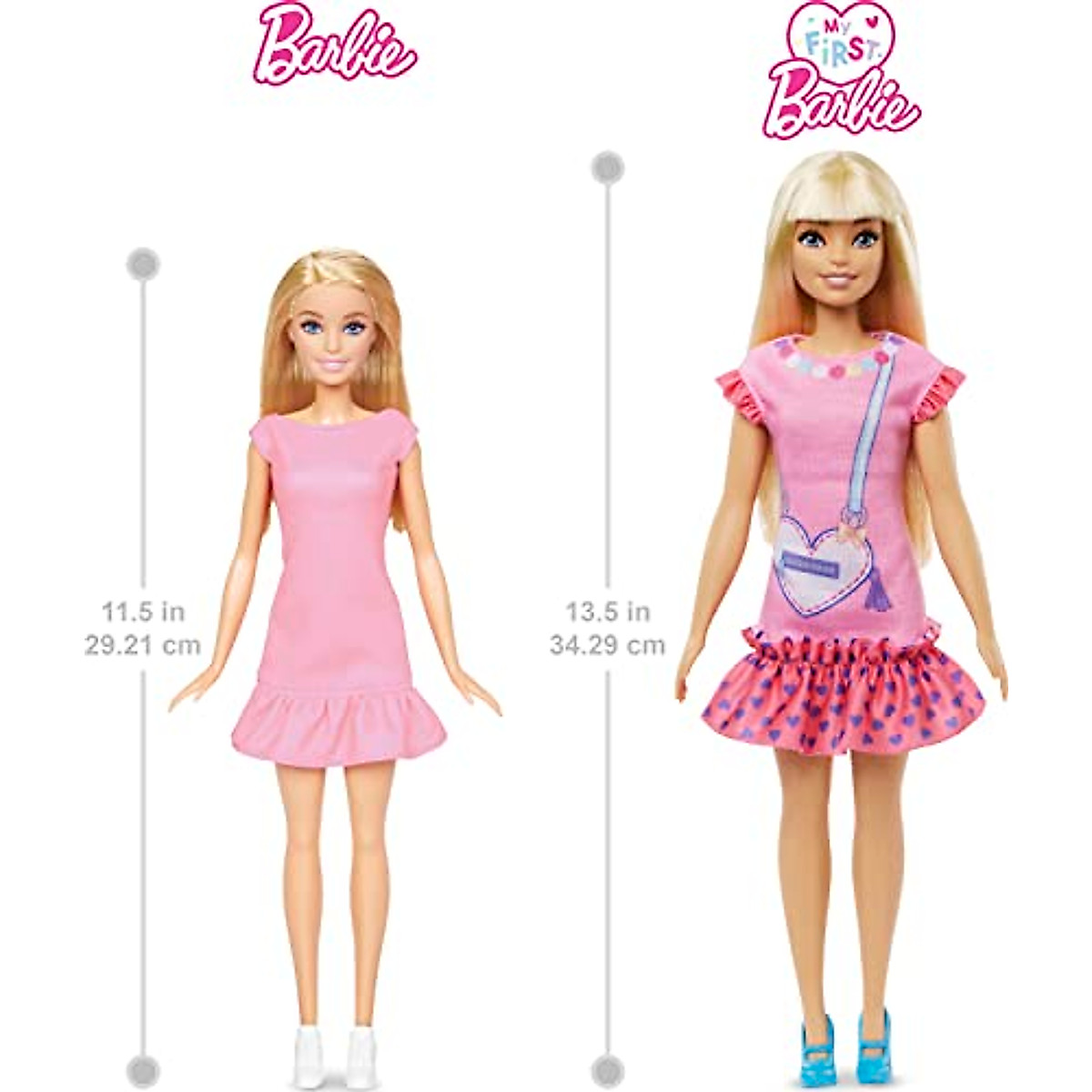 Barbie My First Barbie Preschool Doll, "Malibu" with 13.5-inch Soft Posable Body & Blonde Hair, Plush Kitten & Accessories