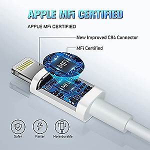 iPhone Fast Charging Cable [Apple MFi Certified] 2-Pack 3FT Lightning to USB Cable iPhone Charger Cord Compatible with iPhone 14 13 12 11 Pro Max XR XS X 8 7 6 Plus SE iPad and More Lightning Cable