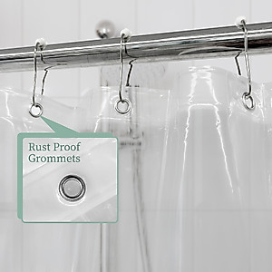Mrs Awesome Shower Curtain Liner with Magnets: 72 x 72 Clear PEVA Plastic Shower Curtain for Bathroom, Lightweight & Waterproof, 72 x 72, Clear
