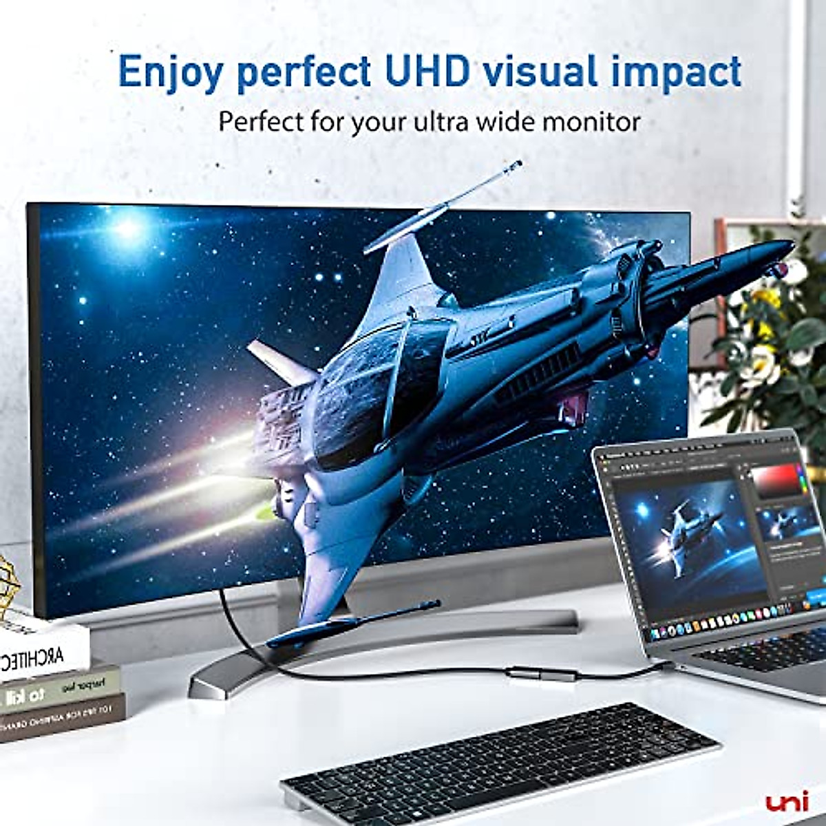 uni USB-C to HDMI Adapter 4K (2-Pack), Aluminum USB Type C (Thunderbolt 3 Compatible) to HDMI Adapter, Compatible with Mac Studio, MacBook Pro/Air, iPad Pro/Air 5, XPS, Surface, S22, and More -Grey