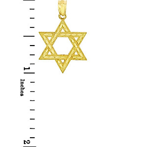 10k Gold Judaica Charm Jewish Star of David Pendant (Small)
