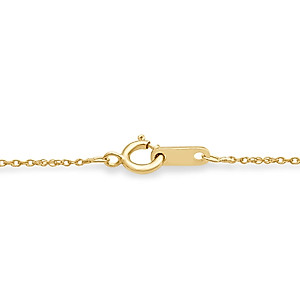 Jewelili Puffed Heart Necklace Pendant 10K Yellow Gold with Light Peach Round Cubic Zirconia 18 inch 14K Gold Filled Chain