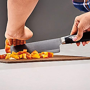 Kyocera Advanced Ceramic LTD Series Nakiri Knife with Handcrafted Pakka Wood Handle, 6-Inch, Black Blade