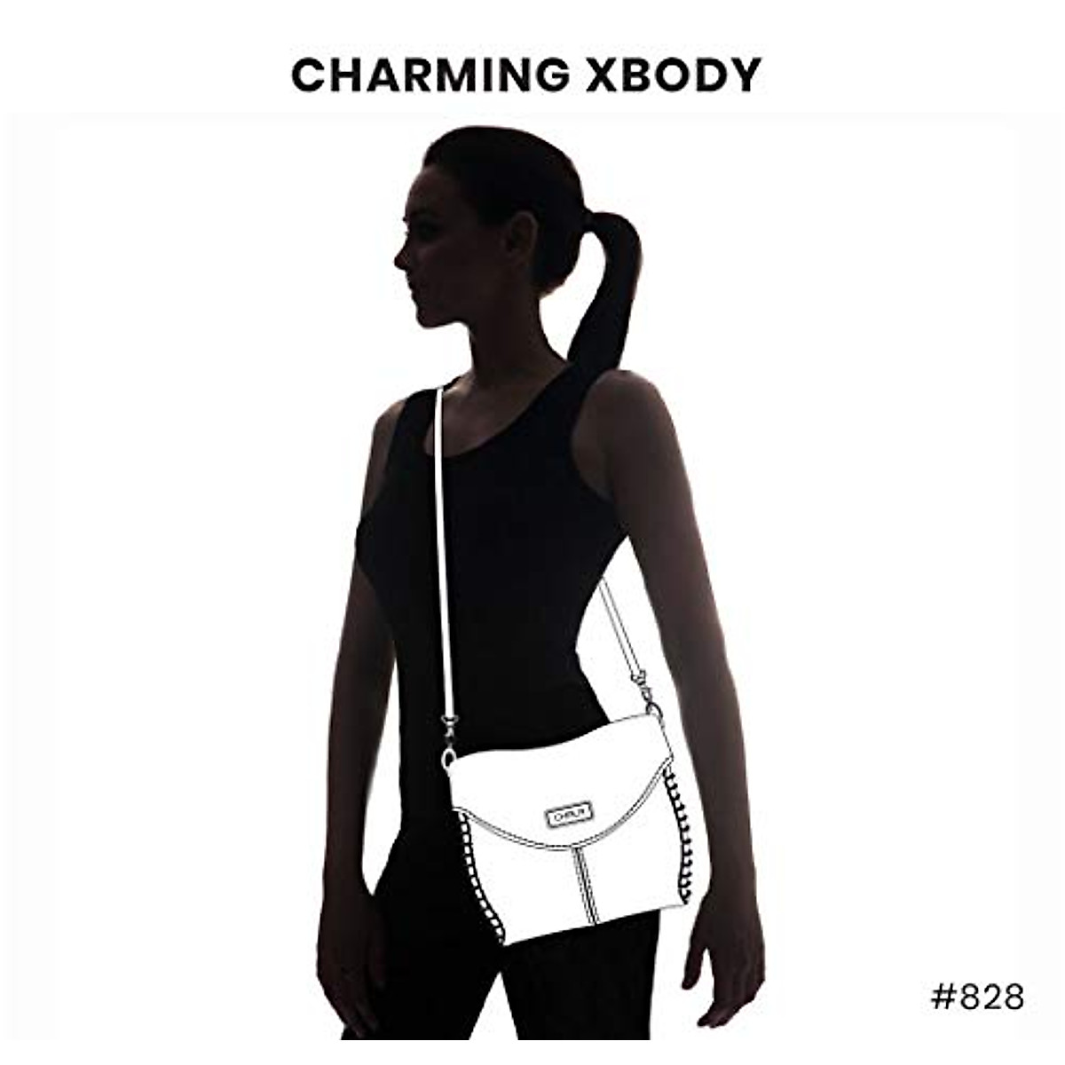 Chala Charming Black Crossbody Bag With Flap Top and Zipper or Shoulder Handbag (Mini Black Cat)