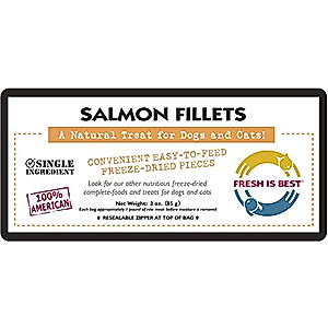 Fresh Is Best - Freeze Dried Healthy Raw Meat Treats for Dogs & Cats - Wild Salmon Fillets