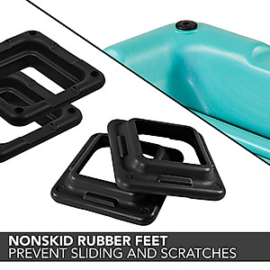 The Step (Made in USA) Original Aerobic Platform – Health Club Size – With Four Original Risers (Teal Platform with Black Risers), One Size