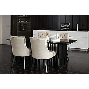 Seasonfall Dining Room Chairs Set of 6 Button Tufted Parsons Accent Armless Modern 6 pack HG3294-List HG3294-List