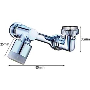 New Rotating 1080° Robotic Arm Faucet -【Universal Model】Splash Filter Faucet, Large Angle Rotating Robotic Arm Water Nozzle Faucet Adaptor w/ 2 Water Outlet Modes, Faucet Extender for Face Wash (1)