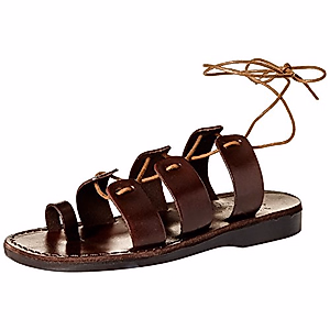 Deborah - Leather Lace Up Sandal - Brown
