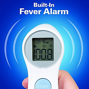 Digital Forehead Thermometer - Infrared - White (Body Temperature Reader, Lightweight, Compact)