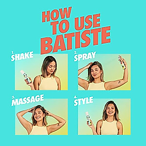 Batiste Dry Shampoo, Bare Fragrance, Refresh Hair and Absorb Oil Between Washes, Waterless Shampoo for Added Hair Texture and Body, Dry Shampoo Bottle 6.35 Oz(Pack of 1)