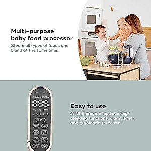 Babymoov Duo Meal Station XL, 6 in 1 Food Processor with Steamer, Multi-Speed Blender, Warmer, Defroster & Sterilizer (Nutritionist Approved), pink