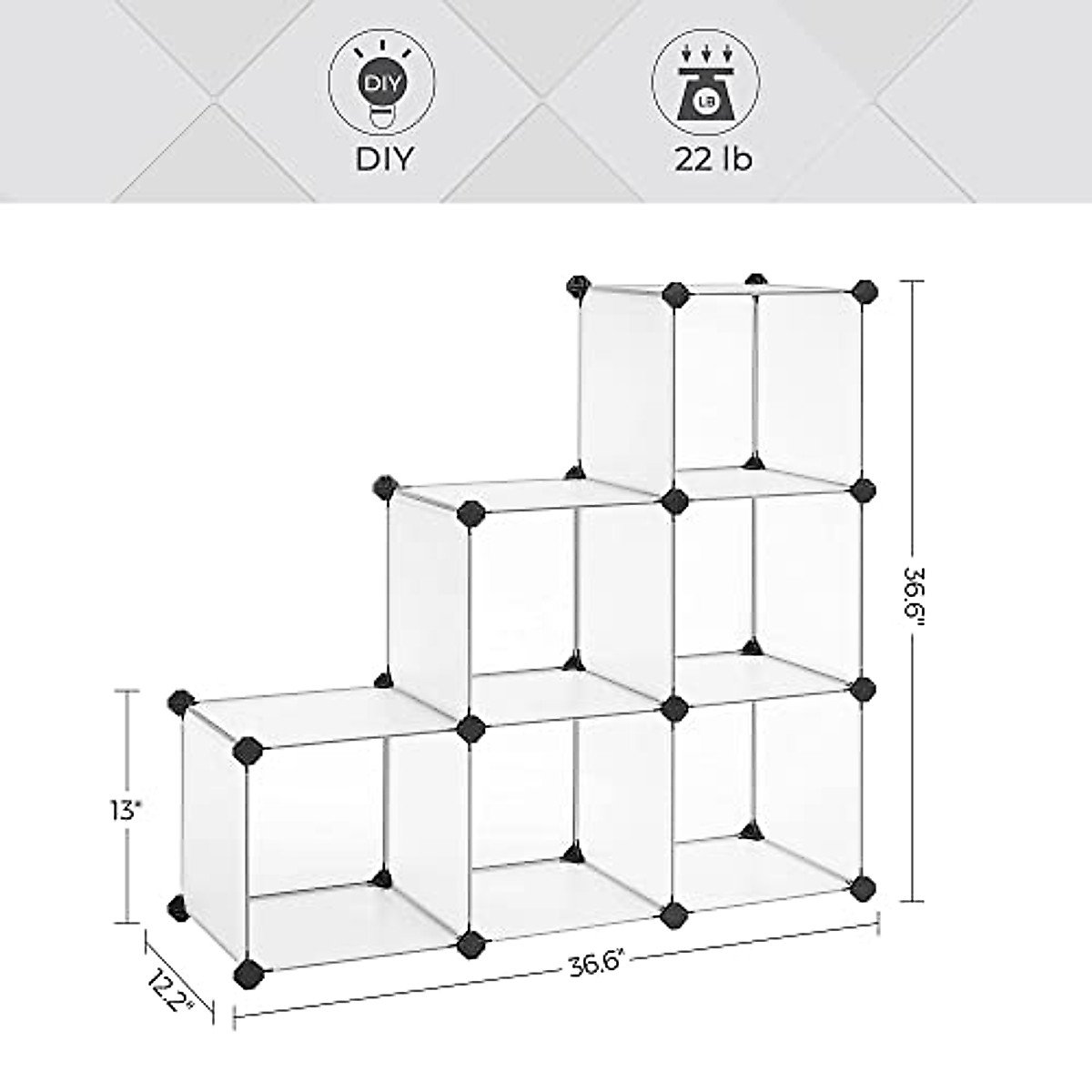 SONGMICS Cube Storage Organizer Bundle with Shoe Rack, Customizable Plastic Cabinet, Modular Bookshelf Storage Unit, Space-Saving for Entryway, Closet, Living Room, Bedroom, White ULPC06W and ULPC44S