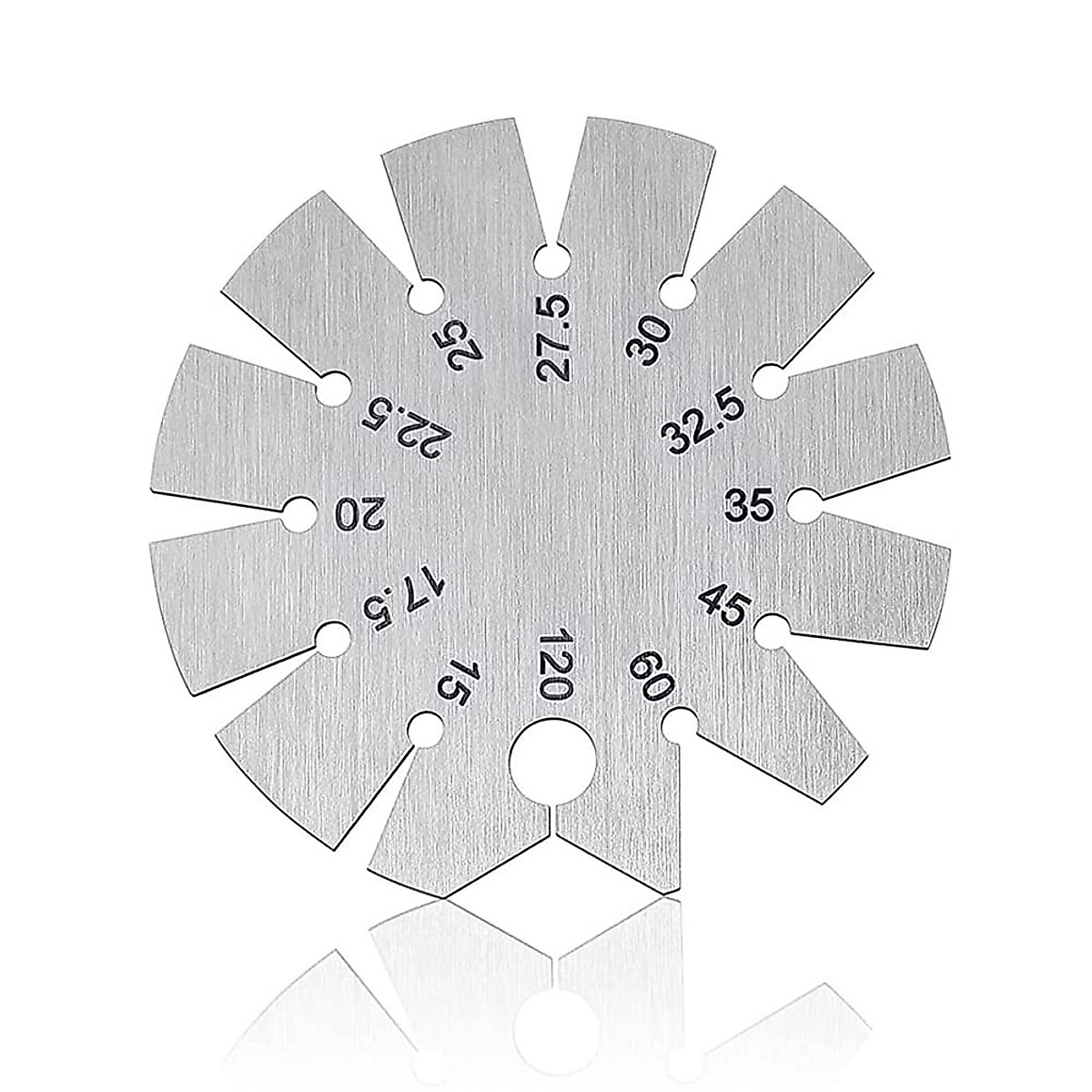Jteyult Bevel Gauge Gauge Round Shape Knife Finder Knife Blade Gauge 15-120° for Measuring Knife