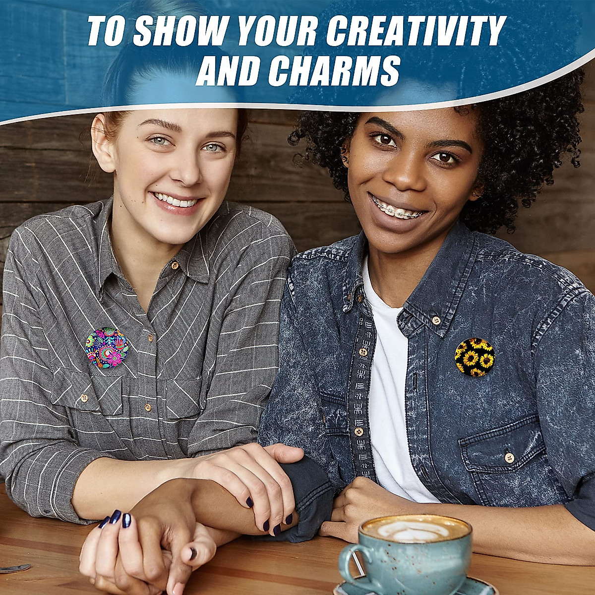 150 Pcs Round Button Parts Blank Button Making Supplies Metal Button Badge Sets for Button Maker Machine, Include Metal Shells Metal Back Cover Clear Film Components (Silver, 58 mm/ 2.28 Inch)