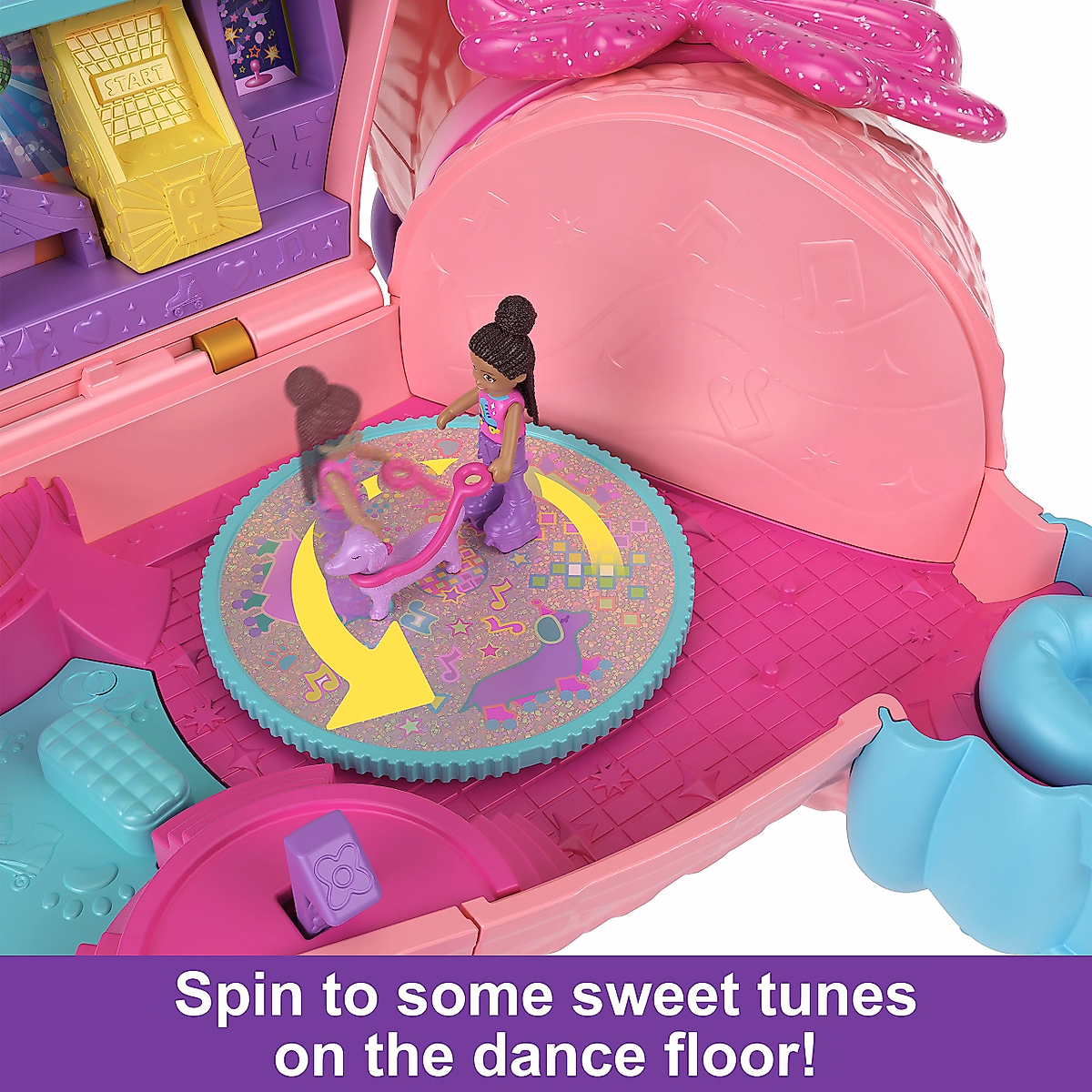 Polly Pocket 2-in-1 Travel Toy Playset, Puppy Party Large Compact with 2 Dolls & Birthday Accessories