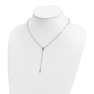 IceCarats 14K Yellow Gold Rosary Chain Necklace