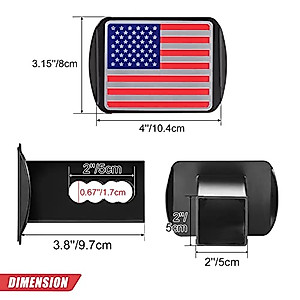 CZC AUTO American Flag Trailer Hitch Cover Aluminum USA U.S. Flag Towing Receiver Plug Cover, Metal Emblem Guard for Pickup Truck Car SUV, Heavy Duty Tube Plug Insert Fits 2" Receiver