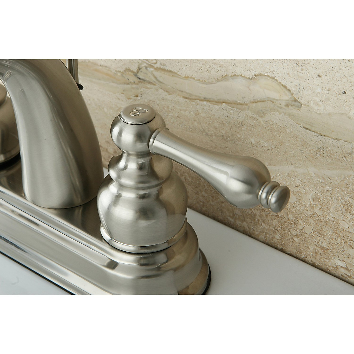 Elements of Design EB5618AL Chicago 4" Centerset Lavatory Faucet with Retail Pop-Up, 3-5/8" in Spout Reach, Brushed Nickel