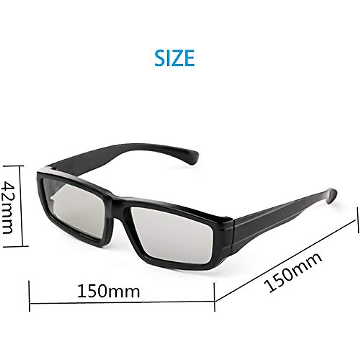 Passive 3D Glasses Polarized Lenses for Passive 3D TVs RealD Cinema Projectors Sony Sharp Samsung LG Philips, Note: Not Compatible with 3D Active Shutter TV Models - 4 Pairs