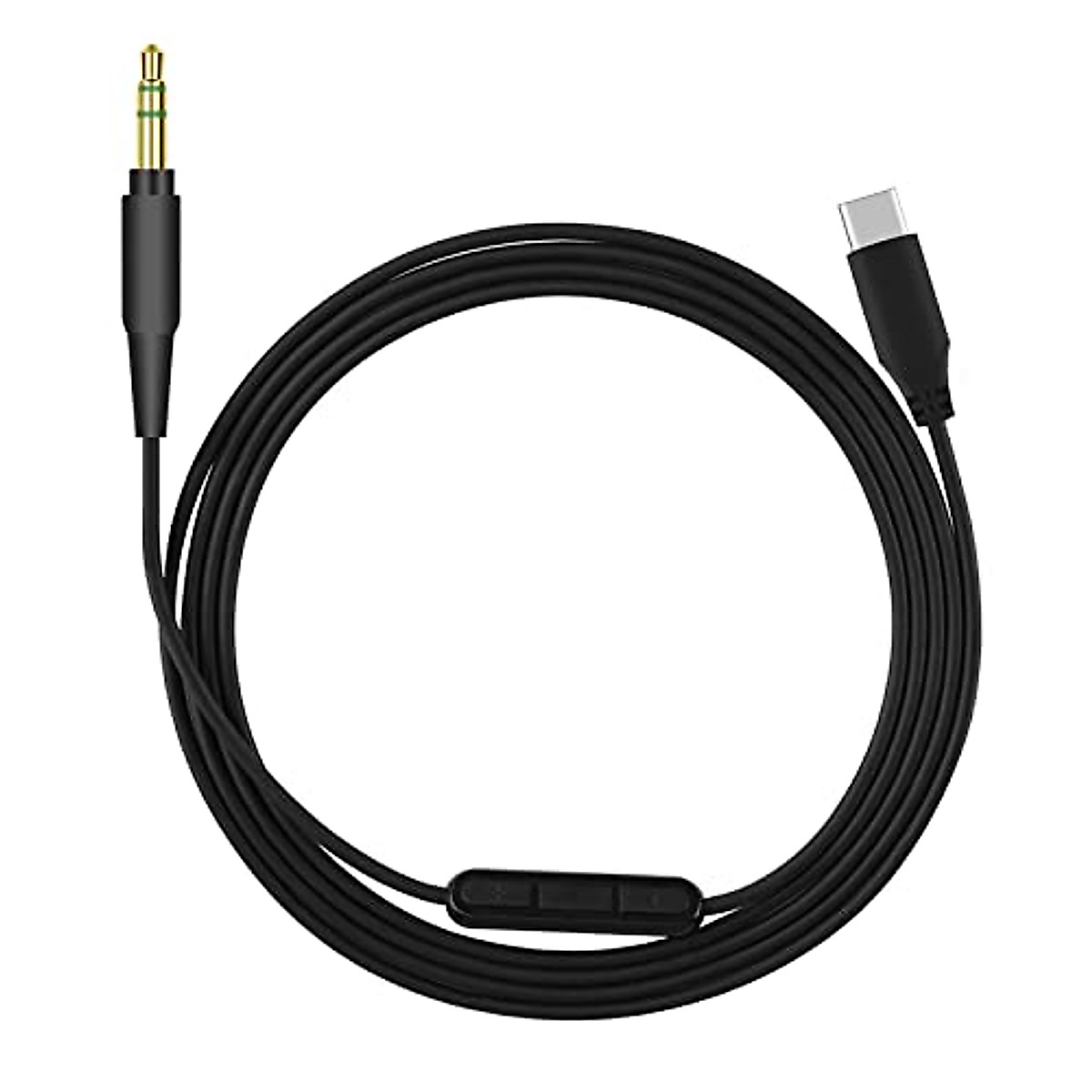 GEEKRIA USB-C Digital to Audio Cable with Mic Compatible with Beats Studio Pro, Studio3 Wireless, Solo3 Wireless, Studio2 Wireless Cable, Replacement Type-C Aux Audio Cord (4 ft / 1.2 m)