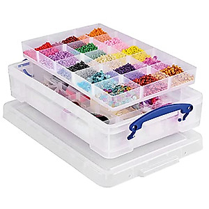 Really Useful Plastic Storage Box 4 Litre Clear with 2 x Hobby Trays