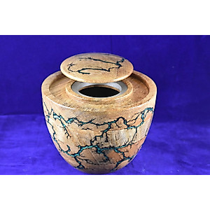 Green Round Resin Wooden Urn Box Lichtenberg Figure Resin Urn Cremation Urn for Human Ashes Adult Funeral Urn for Ashes pet Loss Gift Sympathy Gift Memorial Urn Fractal Burning Urn (up to 220 lbs)