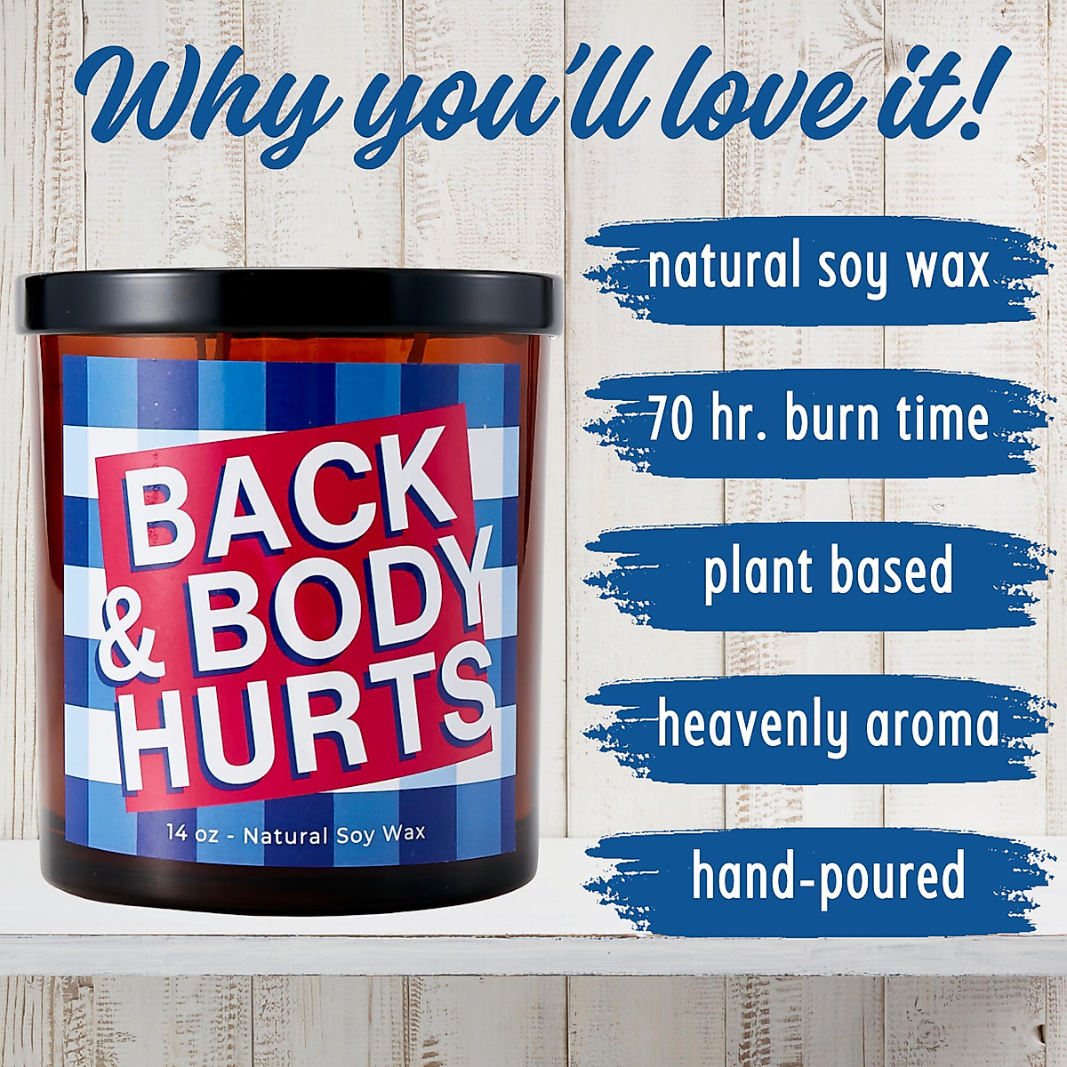 SUiSSA Funny Birthday Candle | 14 oz, 3-Wick Soy Candle for 30th 40th 50th and 60th Birthday | Funny Happy Birthday Gifts for Women & Men | 50th Birthday Gifts for Her | Funny Gifts for Women & Men