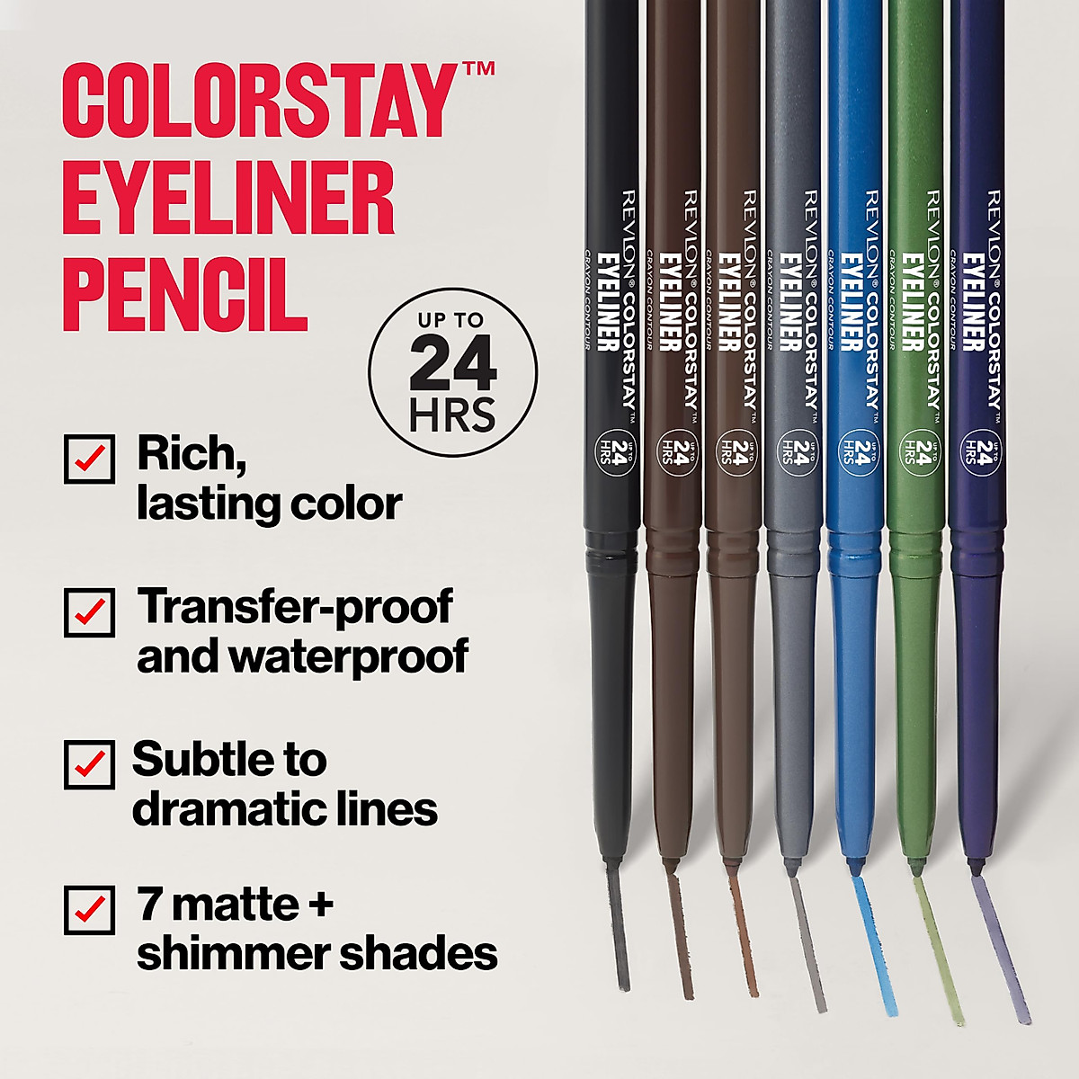 Revlon ColorStay Pencil Eyeliner with Built-in Sharpener, Waterproof, Smudgeproof, Longwearing Eye Makeup with Ultra-Fine Tip, Sapphire, 0.028 oz