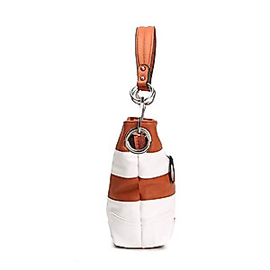 MKF Hobo Bag for Women - PU Leather Handbag - Womens Shoulder Bag Top Handle Fashion Pocketbook Purse Mustard