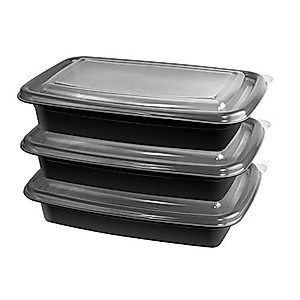 Nameless 20 PIECE MEAL PREP CONTAINER KIT - 1 SECTION - BLACK