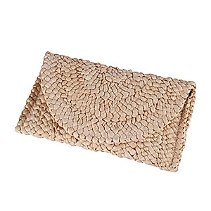 LUI SUI Women Straw Clutch Purse Handbag Straw Shoulder Bag Summer Beach Bag Woven Bag Envelope Purse Wallet