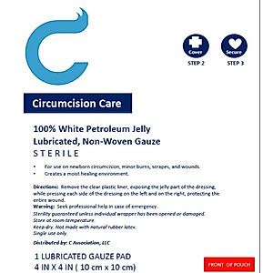Circure Circumcision Bandage Lubricated with White Petroleum Jelly for Newborns, Wounds, Diaper Rash, for Baby boy, Wound Care