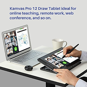 HUION KAMVAS Pro 12 Graphics Drawing Tablet with Screen Full Laminated Tilt 8192 Pen Pressure Battery-Free Stylus Adjustable Stand Compatible with Windows/Mac/Linux, 11.6 Inch Pen Display