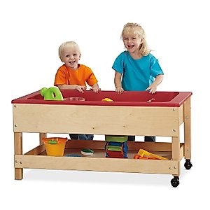 Jonti-Craft Toddler Sensory Table with Shelf, Brown, Large