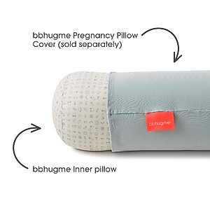 bbhugme Pregnancy Pillow Cover - Cotton Jersey Fabric - Fits Pregnancy Pillow for Side Sleeping - Cover Only, Pregnancy Pillow Sold Separately, Eucalyptus