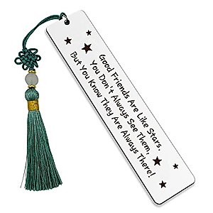 Warehouse No.9 Good Friends are Like Stars Metal Bookmark with Tassel for Teens Kids Boys Girls Students Bestie Best Friends Book Lover Birthday Christmas Graduation Friendship Gifts