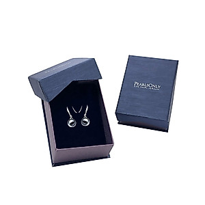 Yoko Black 7-8mm AAAA Quality Freshwater 925 Sterling Silver Cultured Pearl Earring Pair For Women