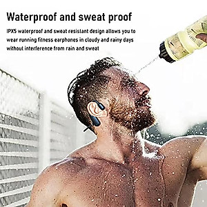 Open Ear Headphones Bluetooth 5.0 Sport Headphones,Open Ear Bluetooth Headphones with Built-in Mic,IPX5 Waterproof Wireless Sport Headset for Running,Cycling