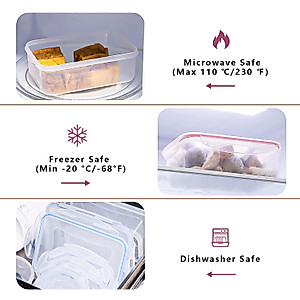 Food Storage Containers with Lids Airtight 14 PCS, Plastic Food Containers for Pantry & Kitchen Organization, BPA Free, Leak Proof, Freezer & Microwave & Dishwasher Safe