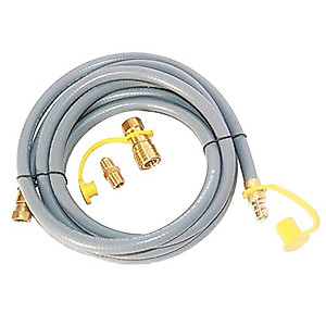 12 Feet 3/8 ID Natural Propane/Natural Gas Hose with 3/8" Female by 1/2" Male, Quick Disconnect Kit for Grill, Griddle, Fire Pit,Generator, Heater and More NG/Propane Appliance